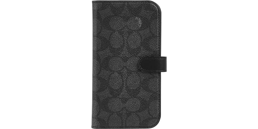 Coach Signature Canvas iPhone 15 Pro Max Two Piece Detachable Wallet Folio