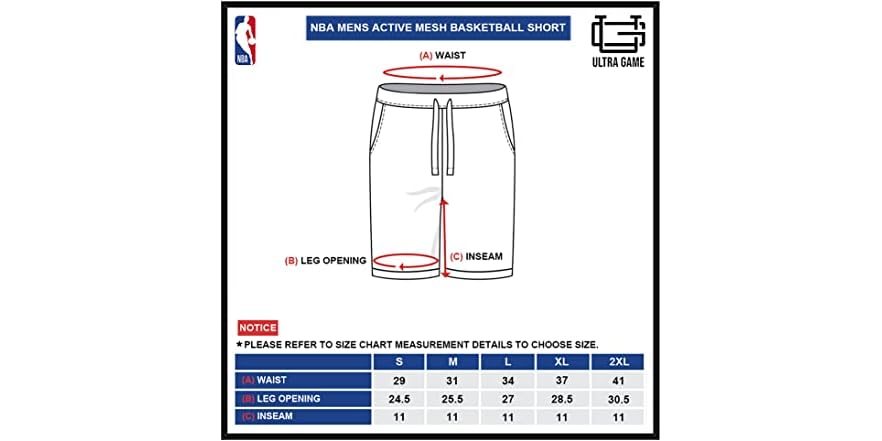 Ultra Game NBA Men's Active Short