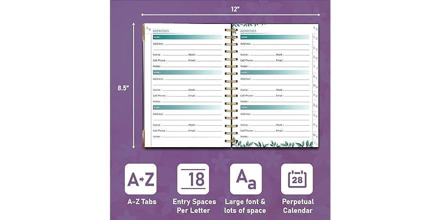 Small Address Book Large Print