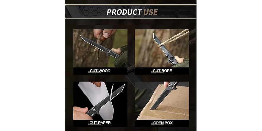 Folding Pocket Knife EDC Tanto Blade
