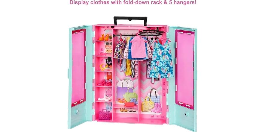 Barbie Closet Playset with 3 Outfits