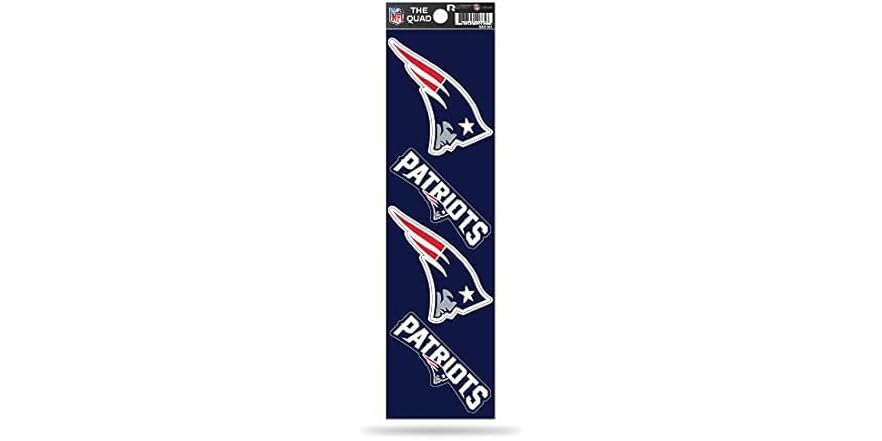 New England Patriots Quad Sticker Sheet