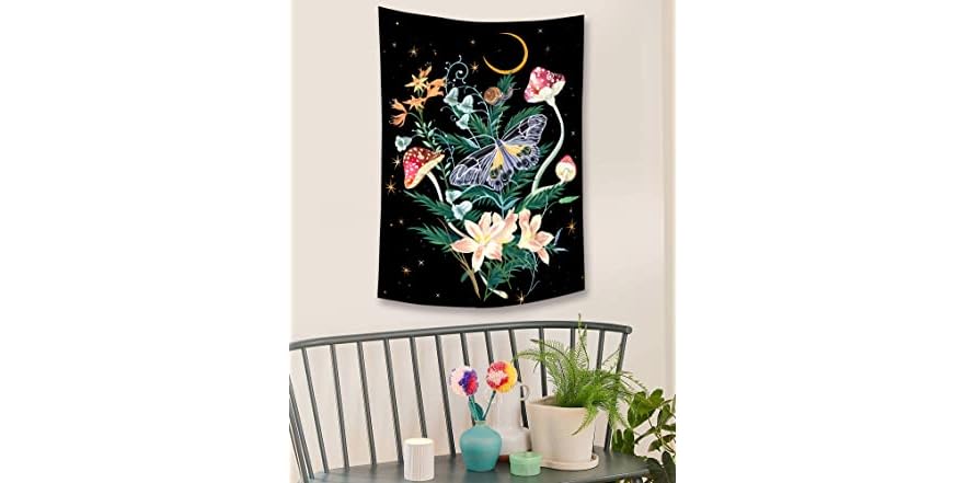 Butterfly and Mushroom Tapestry