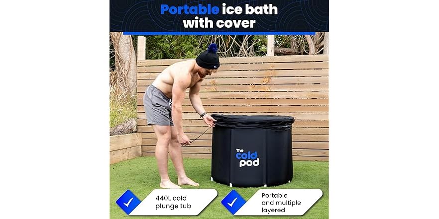 The Cold Pod Ice Bath Tub for Athletes XL with Cover