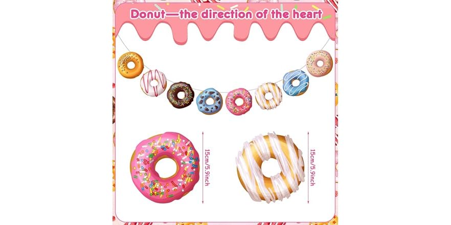 8 Piece Donut Theme Party Banner