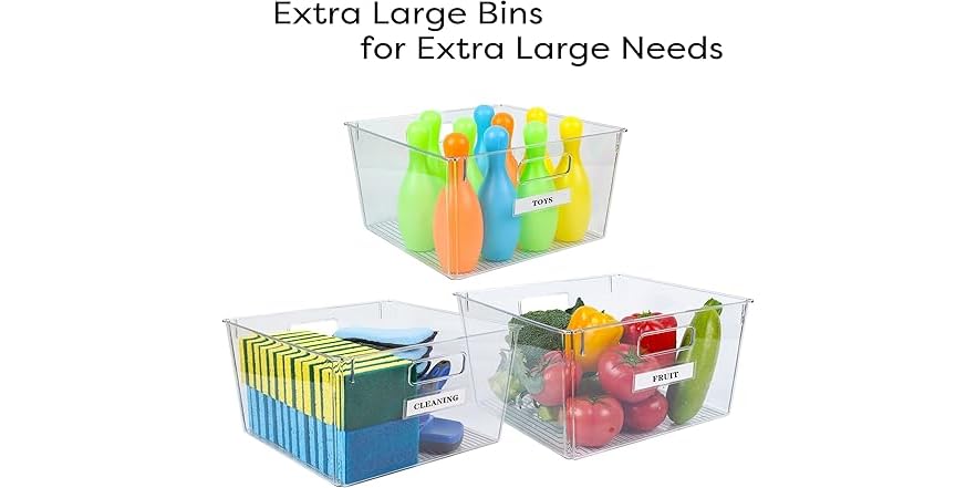 8"x10" Large Acrylic Storage Containers w/Lids
