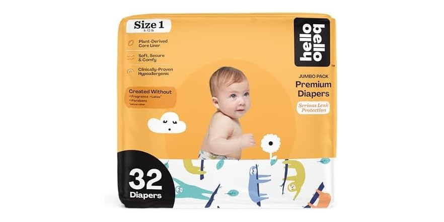 Hello Bello Premium Baby Diapers Size 1, 32ct