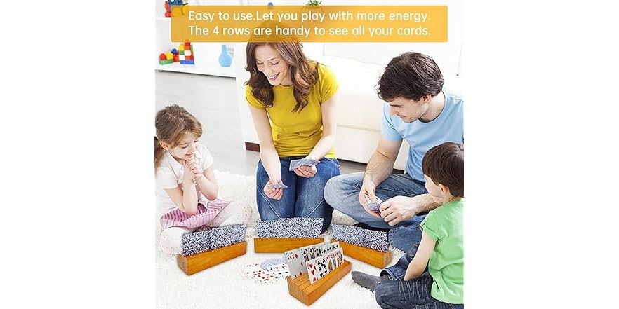 Set of 4 Wood Card Deck Organizer Stands