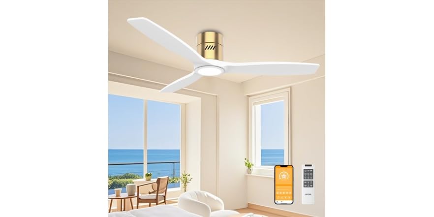 OPONL Natural Solid Wood 52in Ceiling Fan