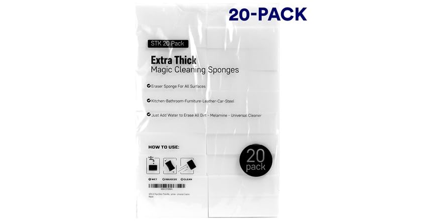 STK 20-Pack Magic Eraser Extra Thick Sponges