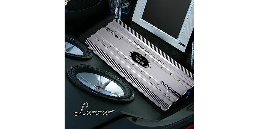 Lanzar Premium 4-Channel Car Stereo Amplifier - 6,000 Watt