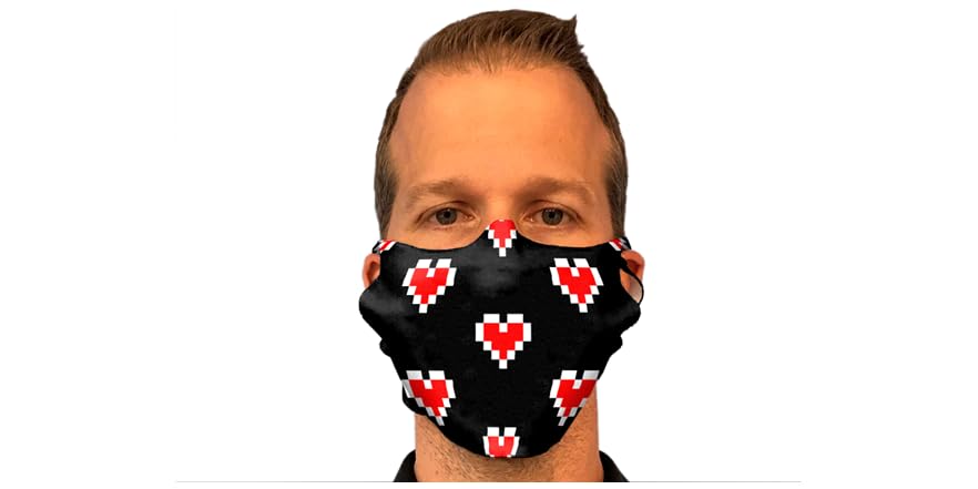 "8-bit Hearts" Face Mask - General Use
