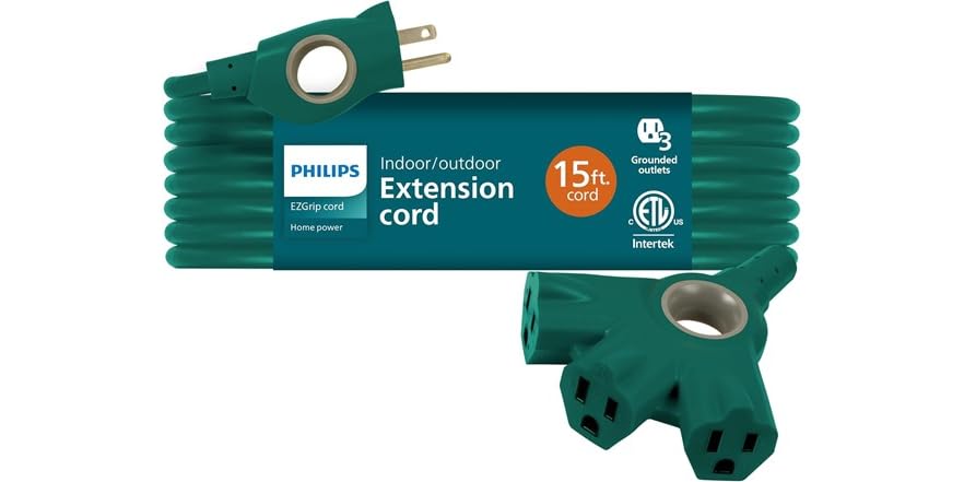 Philips EZGrip Outdoor Extension Cord with Multiple Outlets
