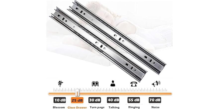 1 Pair 22" Soft Closing Draw Slides