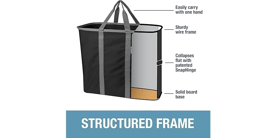 2PK CleverMade Collapsible Caddy, Black/Gray