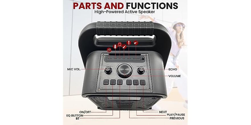 PyleUsa Portable Bluetooth PA Speaker-36