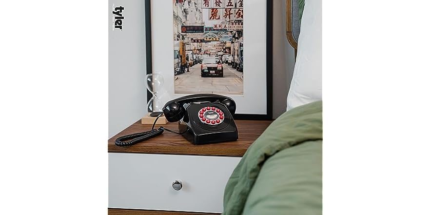 Tyler Retro Style Landline Phone, Push
