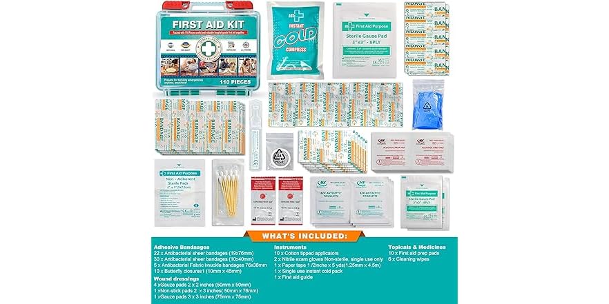 General Medi 110 Piece First Aid Kit (2 Pack)