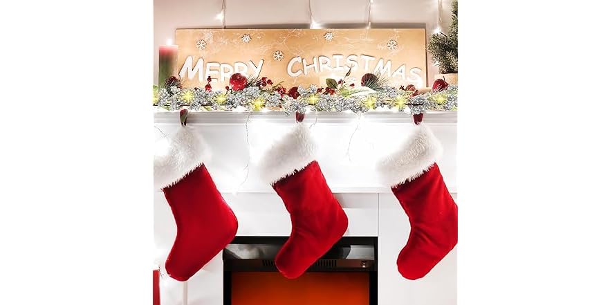 6ft Berry String Lighted Plastic Garland