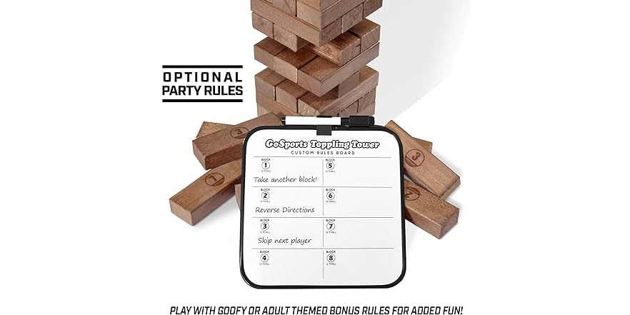 GoSports 3 ft Large Wooden Toppling Towe