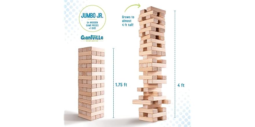 Giantville GV-25804 Giant Tumbling Timber Toy + Dice + C (Open Box)