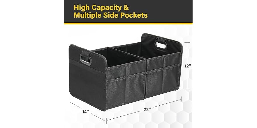 YSSOA 2 Compartments Car Trunk Organizer