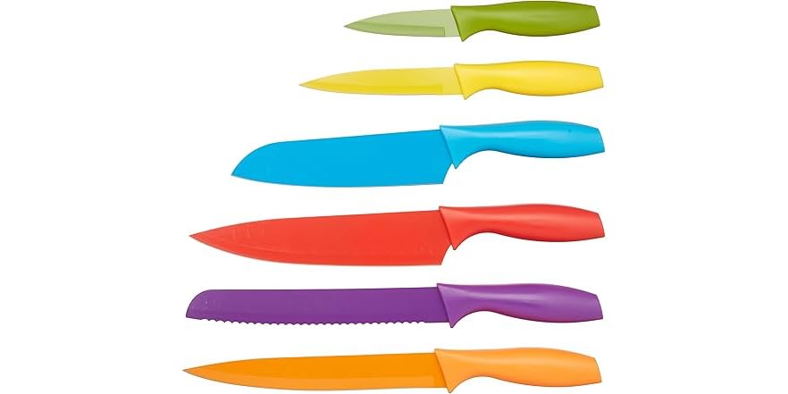 Amazon Basics Color-Coded Knife Set