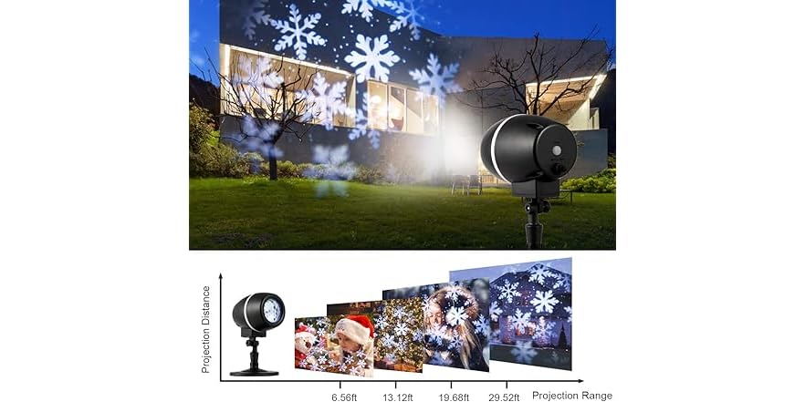 LED Snowflake Projector w/Remote