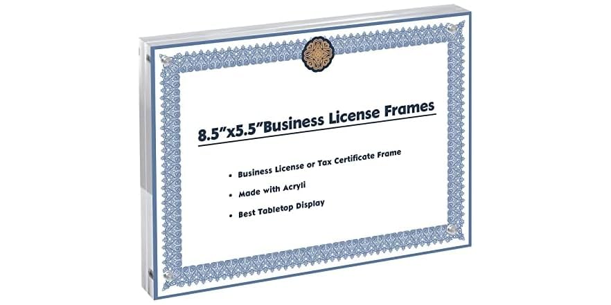 Acrylic Business License Magnet Frame
