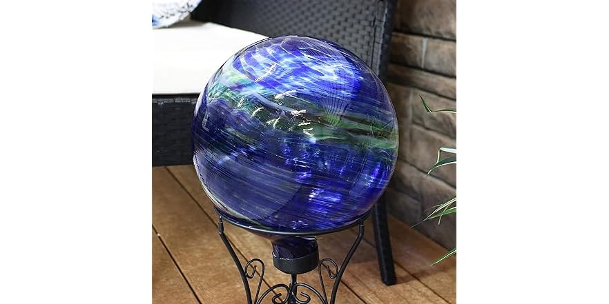 Sunnydaze 10-Inch Gazing Ball for Garden, Northern Lights