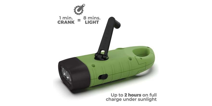 Swiss Safe Rechargeable Flashlight with Solar Power Li