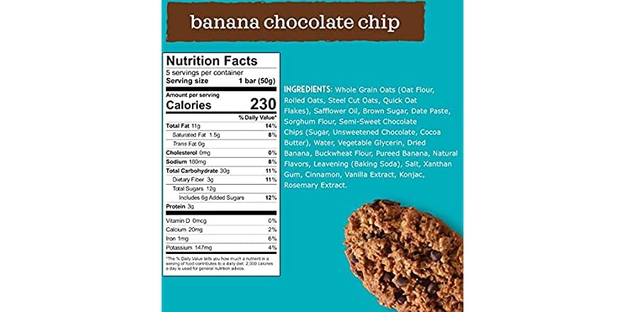 Enjoy Life Soft Baked Chocolate Chip Banana Ovals Breakfast Bars, 6 Boxes