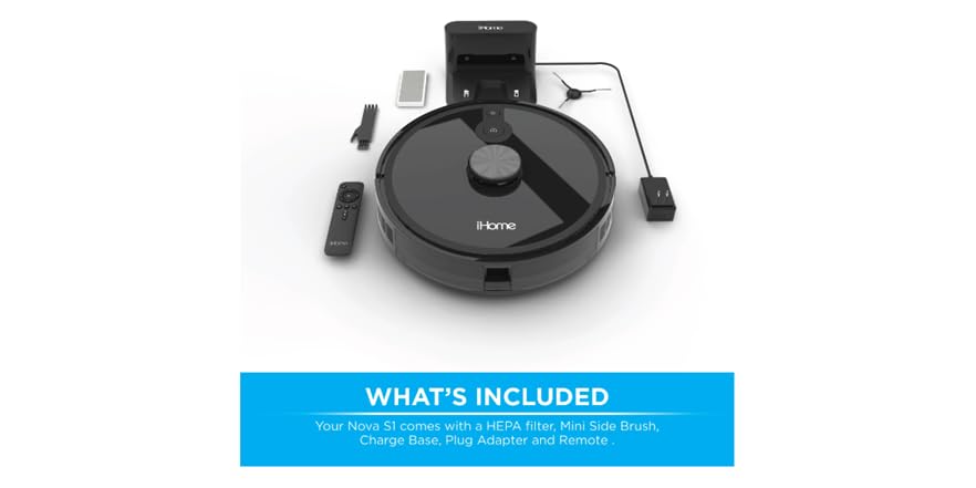 iHome iHRVS1-3BLK-RB Nova S1 Robot Vacuum (S&D)