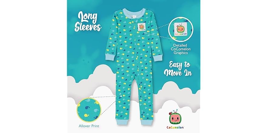 CoComelon Unisex Kids’ Footless Snug-fit