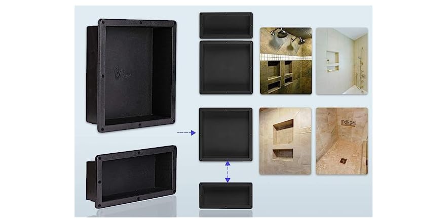 Zigzag 16x24 Double Recessed Shower B081V23NKX (Open Box)