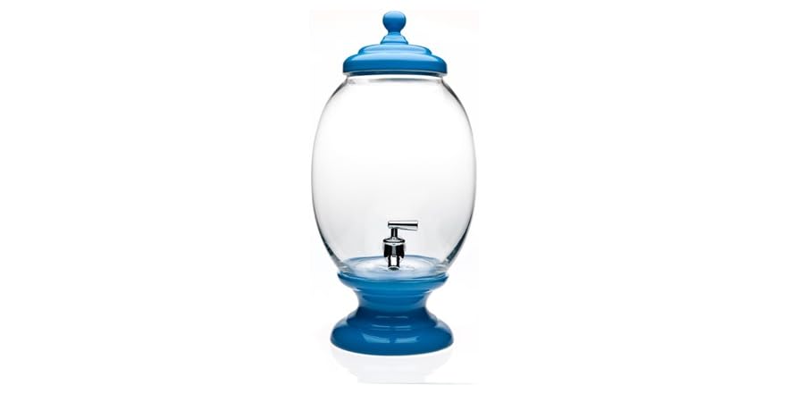 Blue Glass/Porcelain 2.2G. Beverage Dispenser