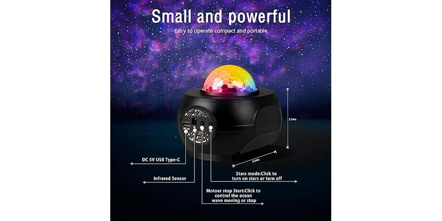RCMo Galaxy Star Projector Night Light