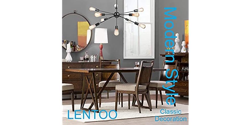 Chandelier 10 Light Fixture (Black)