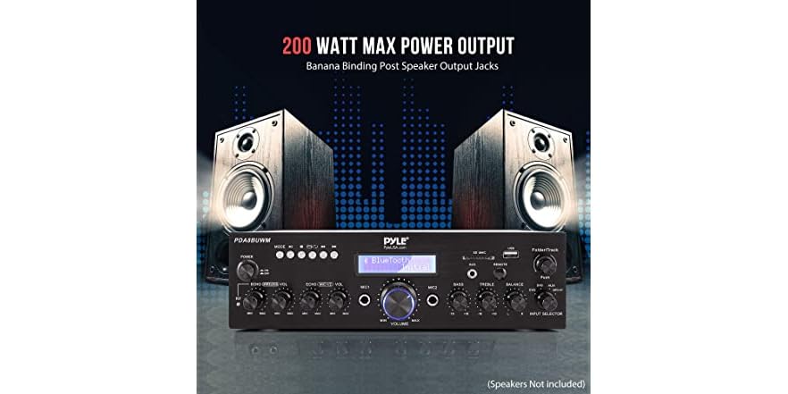 Pyle 200W Wireless Mic Power Amplifier System