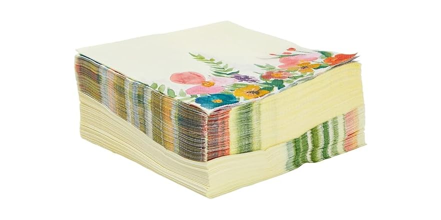 100 Pack Vintage Style Floral Paper Napkins