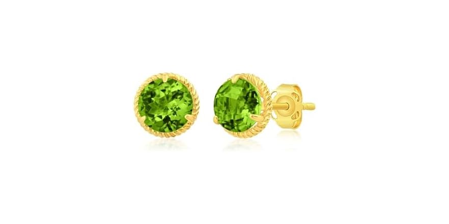 Max+Stone 14k YG 6mm Roped Stud Earrings