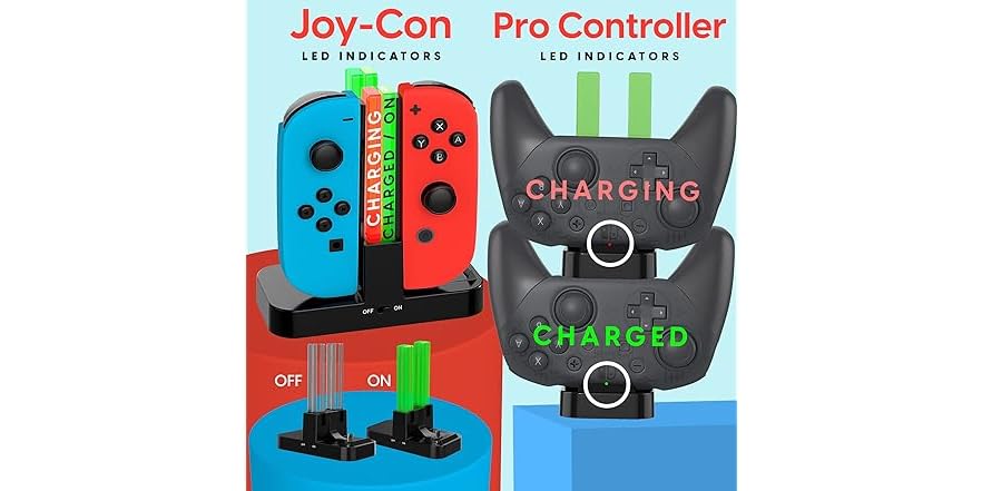 (NEW) TALK WORKS Charging Dock for Nintendo Switch Joy-Cons & Pro ...