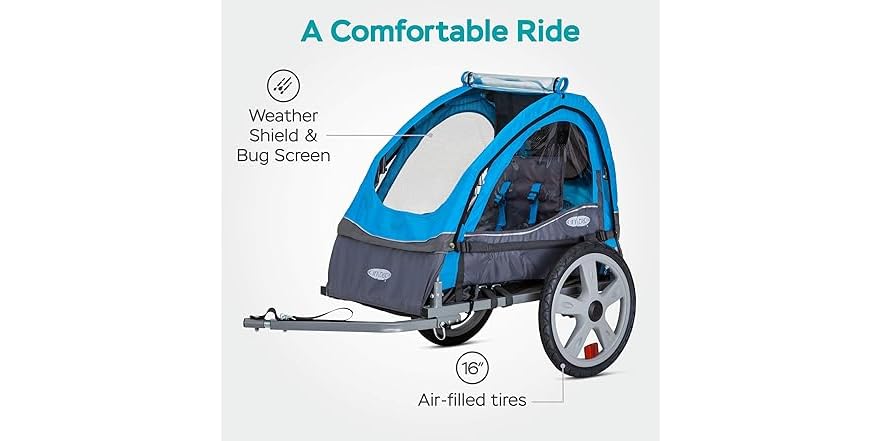 Instep 12-QE104A Instep Bike Trailer, Single Blue (Open Box)