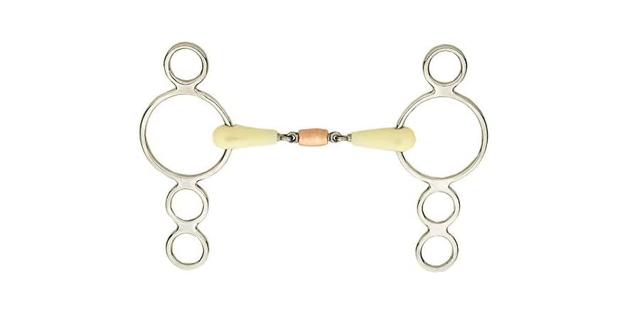 Happy Mouth Copper Roller 2 Ring Gag Bit