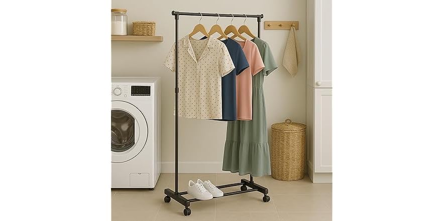 Honey-Can-Do Rolling Metal Clothes Rack