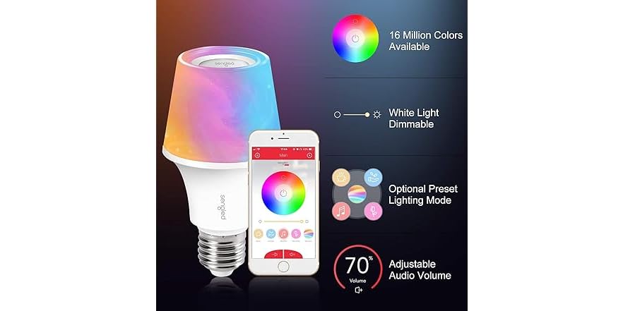 Sengled Solo RGBW 60W Bluetooth Light Bulb Speaker