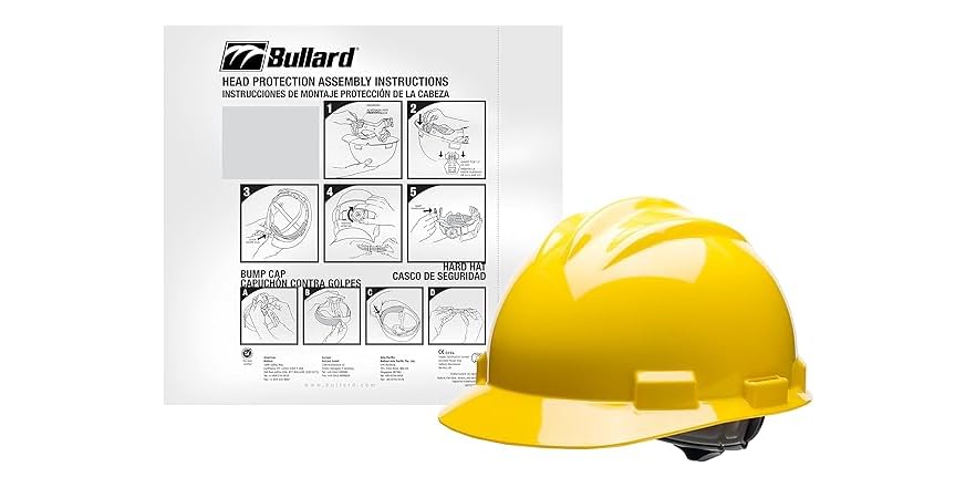 Bullard Cap 4pt Ratchet Suspension Hard Hat 6pk