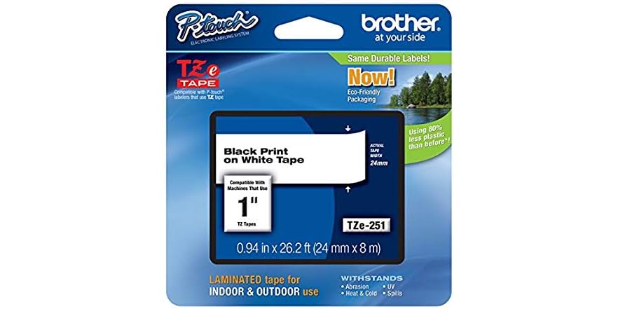 Brother P Touch Standard Adhesive Laminated Labeling Tape