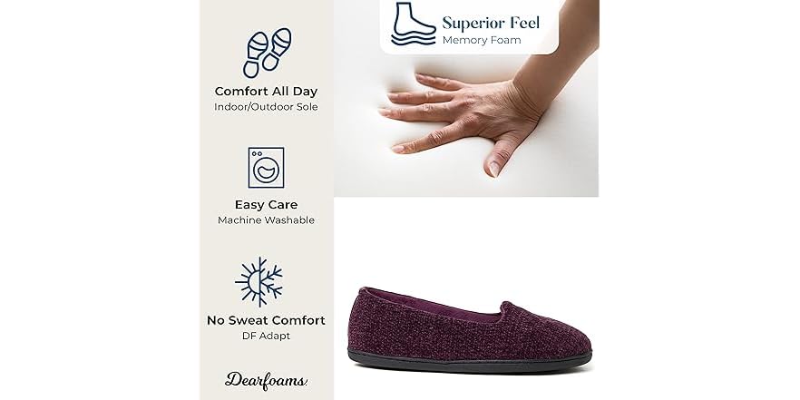 Dearfoams Women's Closed Back Slippers