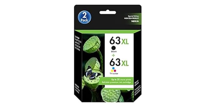 WEKVA Remanufactured HP 63XL Ink Combo Pack